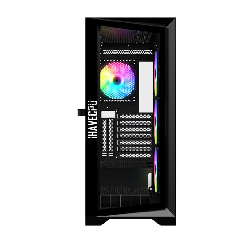 CASE (เคส) iHAVECPU GLACIER (BLACK)(ATX)