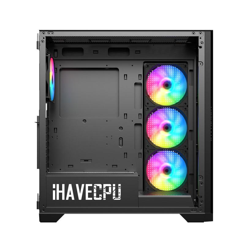 CASE (เคส) iHAVECPU GLACIER (BLACK)(ATX)