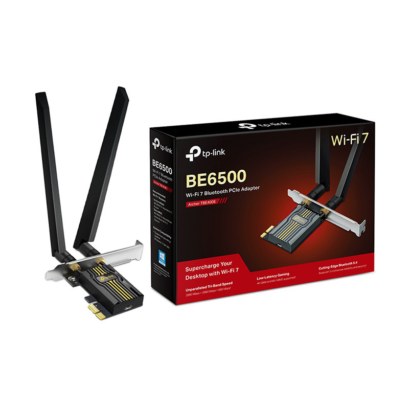 WIRELESS PCIe ADAPTER (การ์ดไวไฟ) TP-LINK ARCHER TBE400E BE6500 WI-FI 7 ...