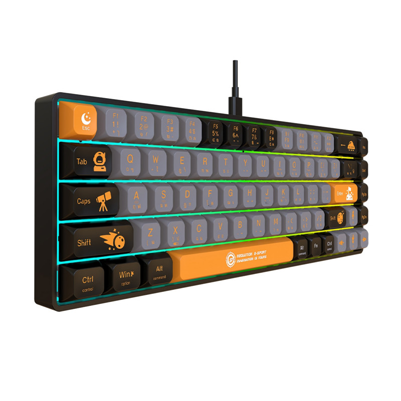 KEYBOARD (คีย์บอร์ด) NEOLUTION E-SPORT GALACTUS TRI-MODE (ORANGE-GREY ...