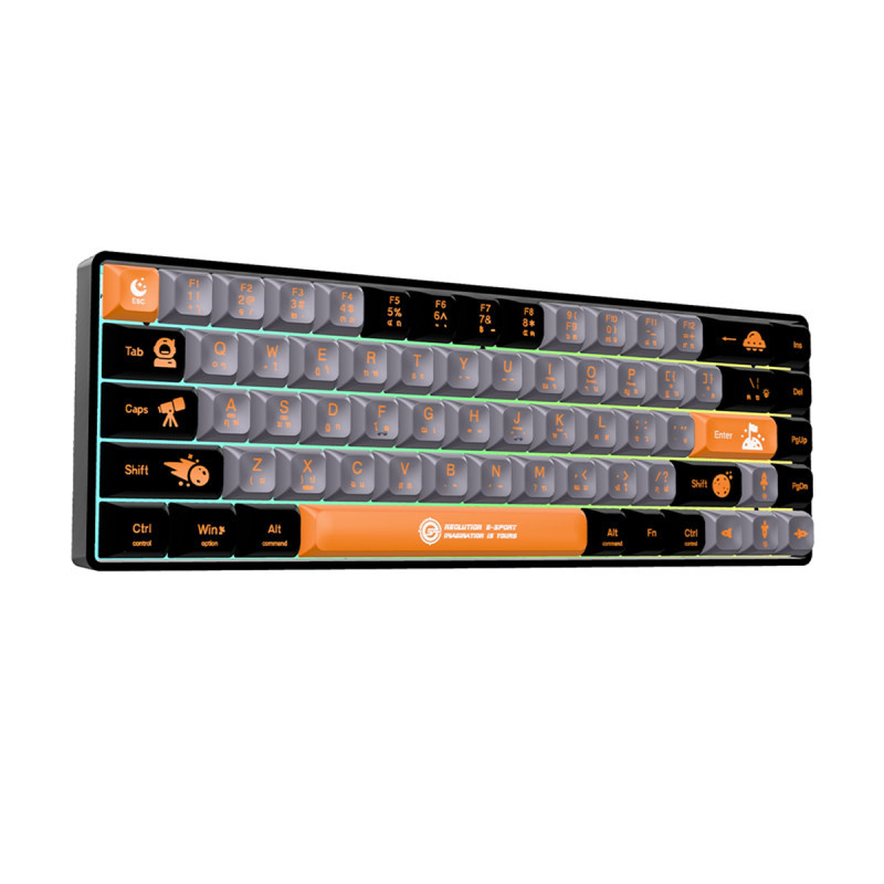 KEYBOARD (คีย์บอร์ด) NEOLUTION E-SPORT GALACTUS TRI-MODE (ORANGE-GREY ...