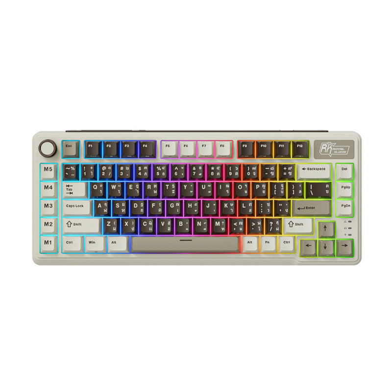 KEYBOARD (คีย์บอร์ด) ROYAL KLUDGE RK L75 TRI-MODE WIRELESS MOCHA GREY ...