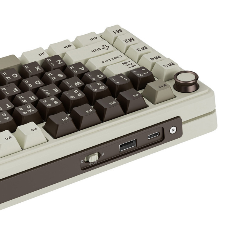 KEYBOARD (คีย์บอร์ด) ROYAL KLUDGE RK L75 TRI-MODE WIRELESS MOCHA GREY ...