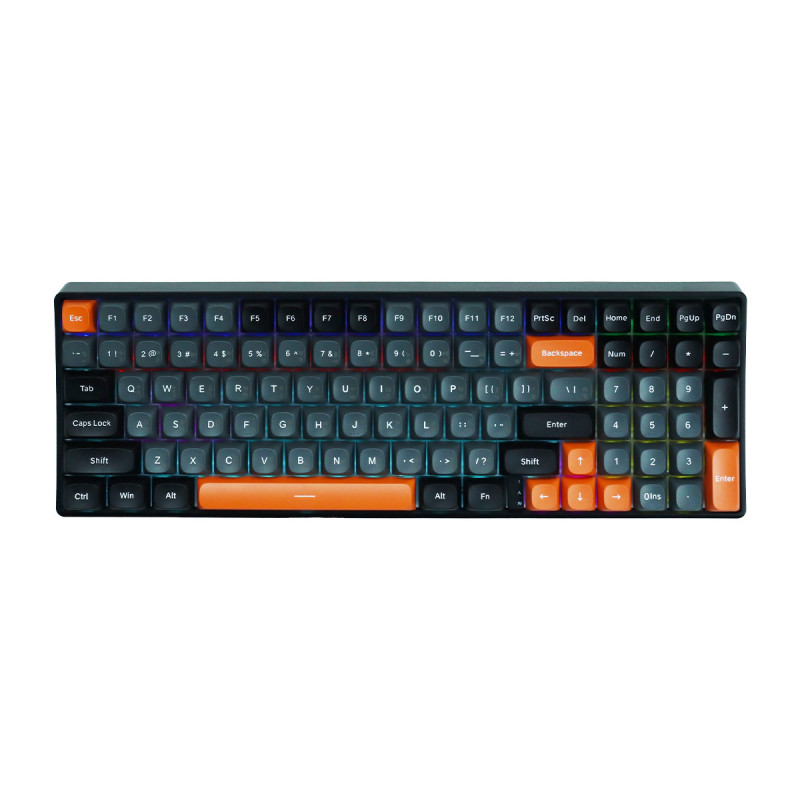 KEYBOARD (คีย์บอร์ด) AULA S100 (BLACK+GRAY+ORANGE) [BROWN SWITCH] (EN ...