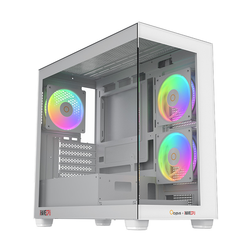 CASE (เคส) OCYPUS x iHAVECPU GAMMA C52 ARGB (WHITE)(mATX) (2Y)