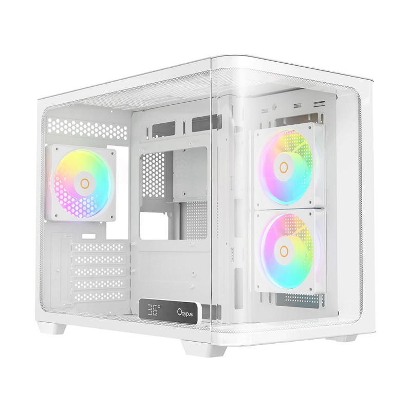 CASE (เคส) OCYPUS IOTA C50 CURVE ARGB (WHITE)(mATX) (3Y)