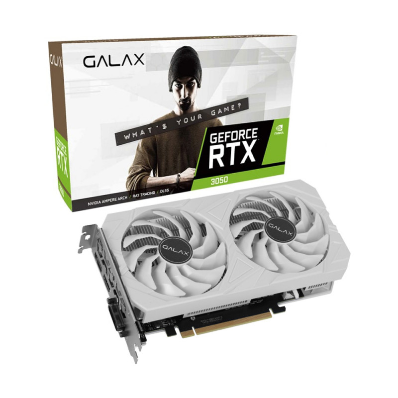 VGA(การ์ดจอ) GALAX GEFORCE RTX 3050 EX WHITE - 6GB GDDR6 (3Y)