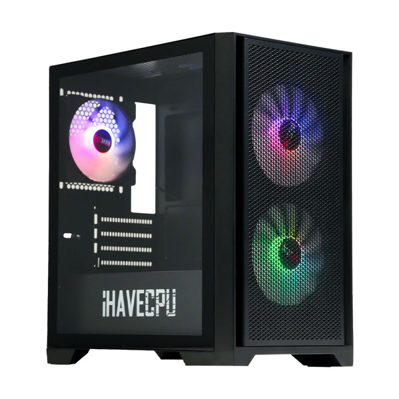 CASE (เคส) iHAVECPU GLACIER (BLACK)(ATX)