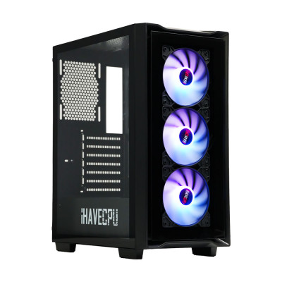 CASE (เคส) iHAVECPU IHC 301TG (BLACK)(ATX)