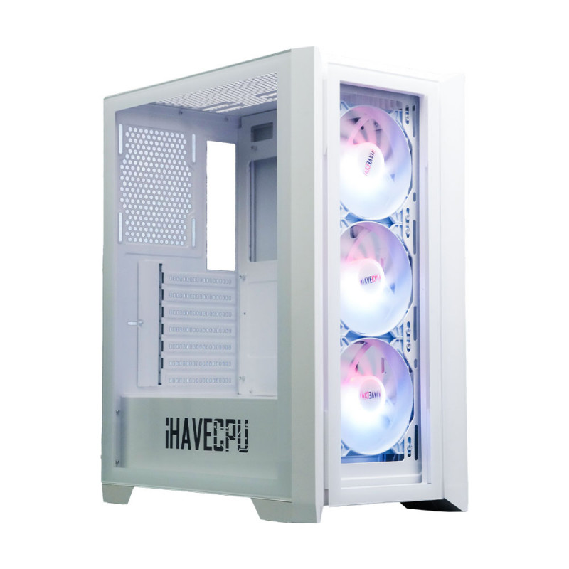 CASE (เคส) iHAVECPU IHC 401TG (WHITE)(ATX)