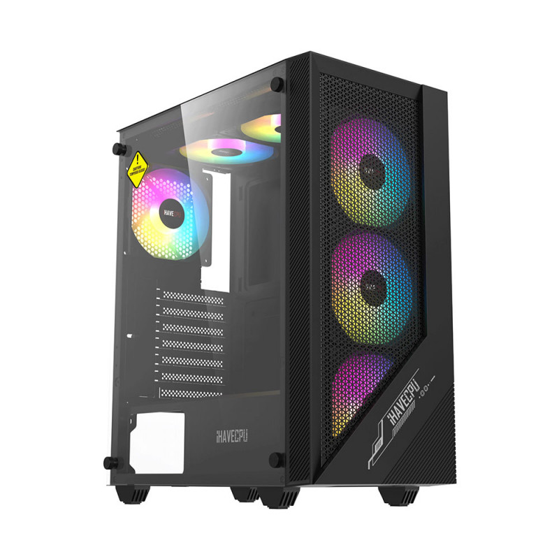 CASE (เคส) iHAVECPU GLACIER (BLACK)(ATX)