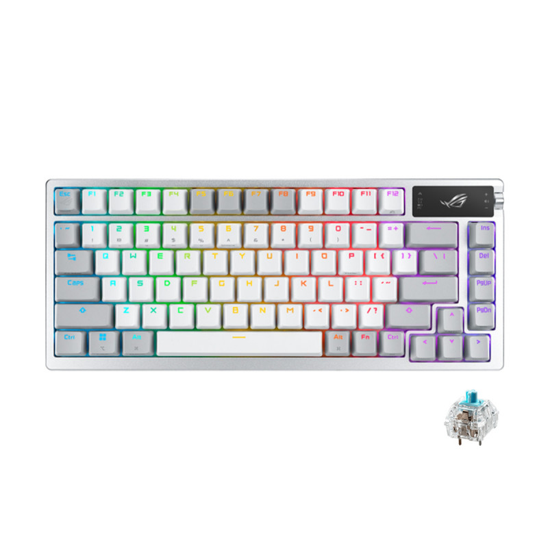 KEYBOARD (คีย์บอร์ด) ASUS ROG AZOTH (WHITE) (BLUE SWITCH) (TH) (2Y)