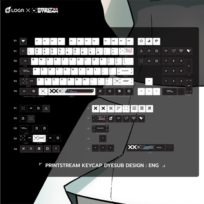 KEYCAP (คีย์แคป) LOGA PBT DYESUB SET KEYCAP : PRINTSTREAM VER.2 (ENG)