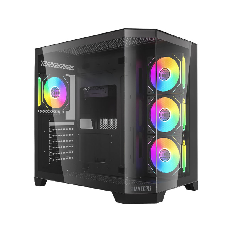 CASE (เคส) iHAVECPU CRYSTAL Z6 (BLACK)(ATX) (1Y)