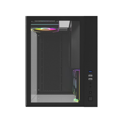 CASE (เคส) iHAVECPU CRYSTAL Z9 MINI (BLACK)(mATX) (1Y)