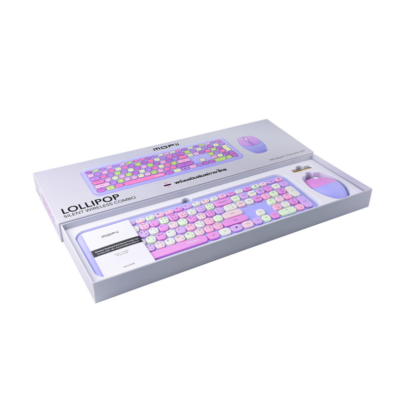 COMBO (คีย์บอร์ด+เมาส์) MOFII LOLLIPOP SILENT WIRELESS COMBO SET (MIXED ...