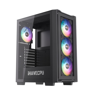 CASE (เคส) iHAVECPU IHC 301TG (BLACK)(ATX)
