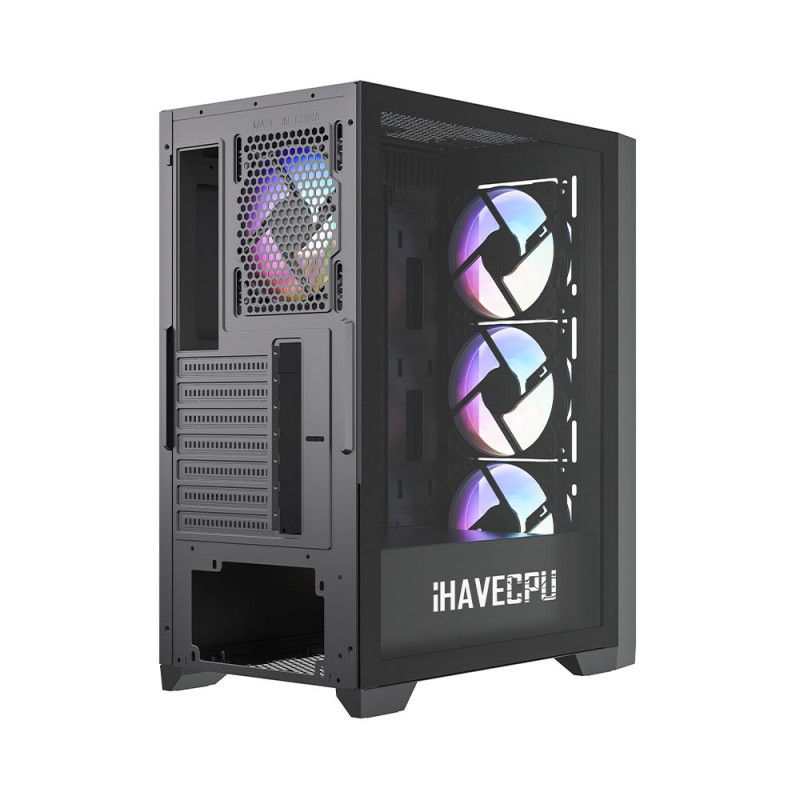 CASE (เคส) iHAVECPU IHC 401TG (BLACK)(ATX)