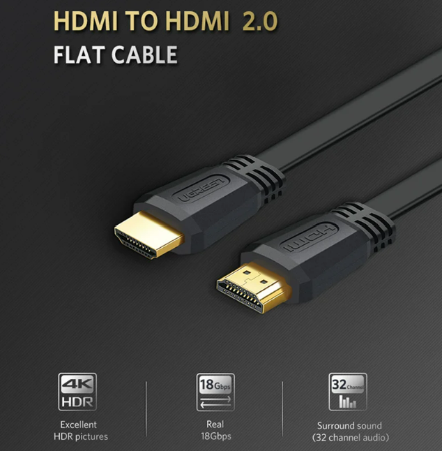 CABLE (สายจอมอนิเตอร์) UGREEN HDMI 2.0 3 METER [50820] (2Y)