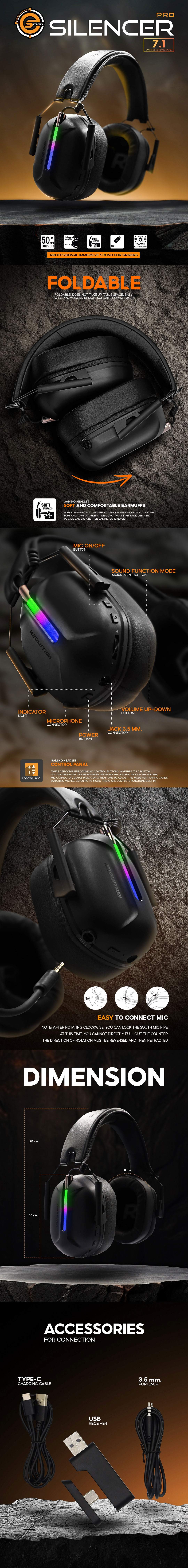 HEADSET (หูฟัง) NEOLUTION E-SPORT SILENCER PRO (BLACK)