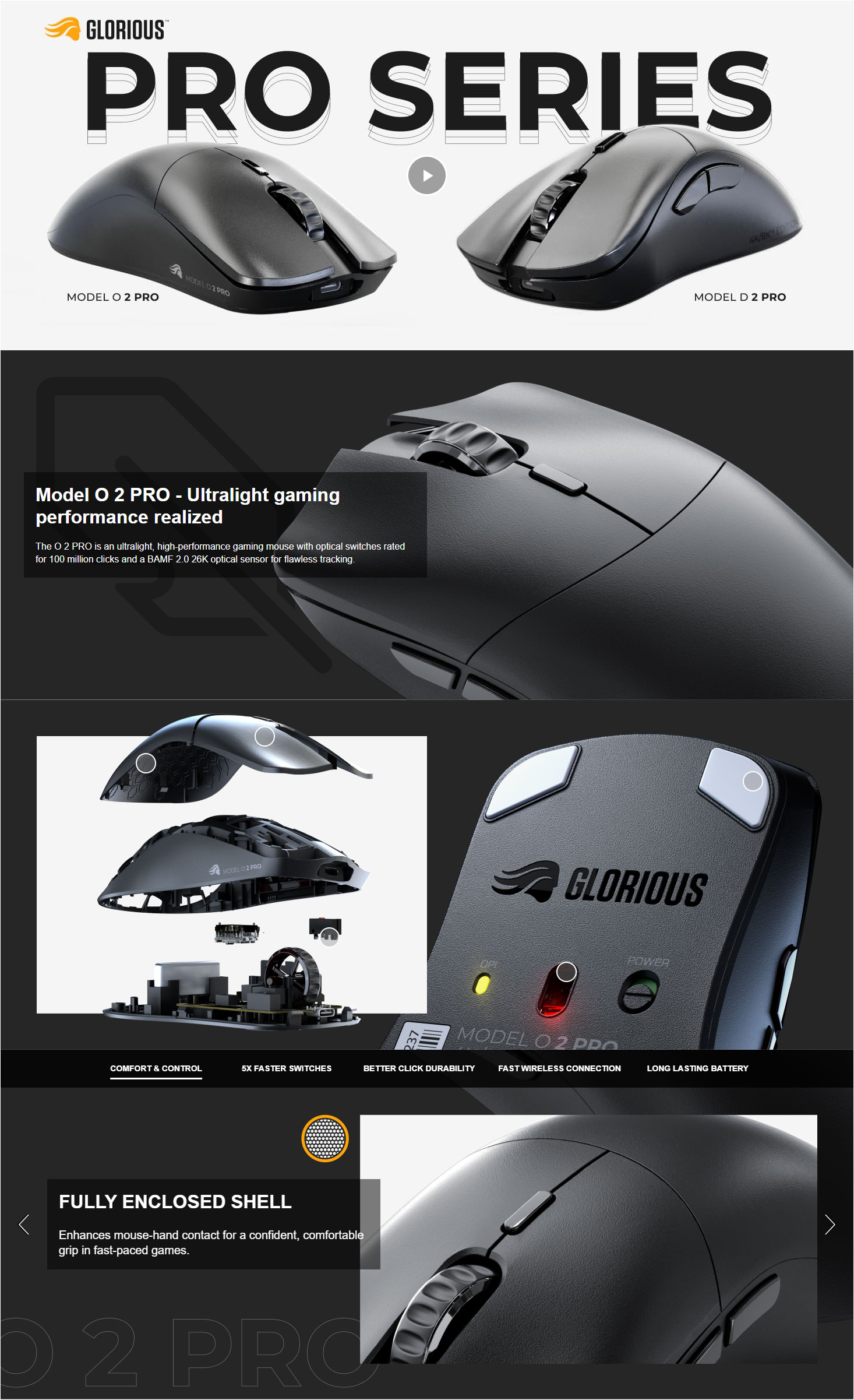 MOUSE (เมาส์) GLORIOUS MODEL O 2 PRO WIRELESS (BLACK)
