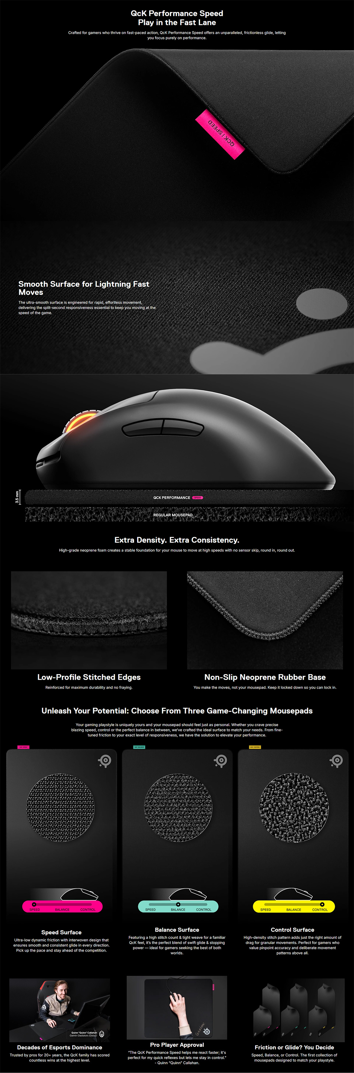 MOUSE PAD (แผ่นรองเมาส์) STEELSERIES QCK PERFORMANCE SPEED (SIZE XL ...