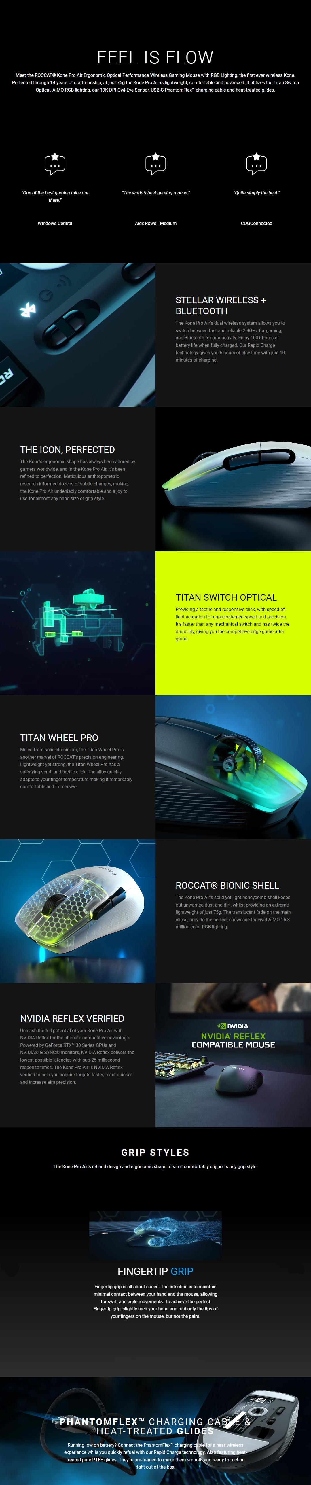 MOUSE (เมาส์) ROCCAT KONE PRO AIR WHITE (ROC-11-415-01)